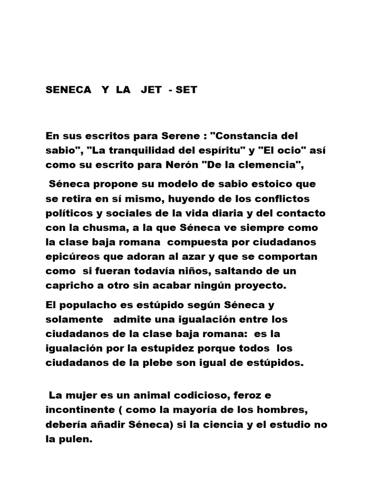 Seneca y La Jet Set | PDF | Estoicismo | Séneca El Joven
