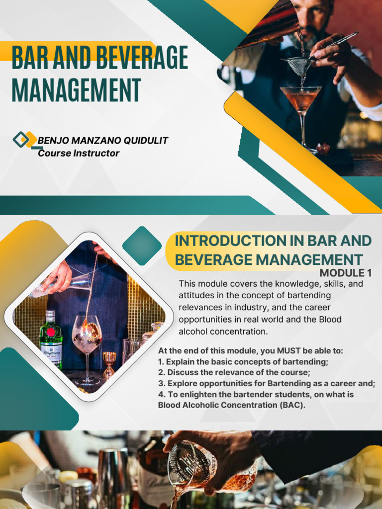 Module 1 HMPE2 | PDF | Bartender | Bar (Establishment)