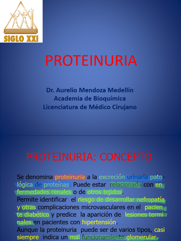 Concepto y tipos de proteinuria | PDF | Edema | Sistema urinario