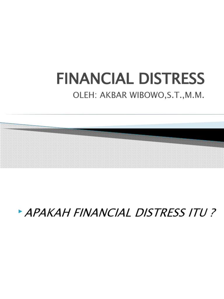 Pertemuan 5 Financial Distress | PDF | Pengelolaan Keuangan & Uang