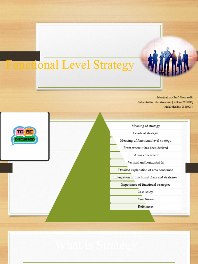 Functional Level Strategy PPT-4 | Download Free PDF | Strategic Management | Private Sector