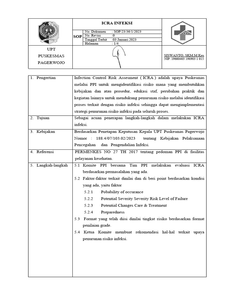 Sop Icra Infeksi | PDF