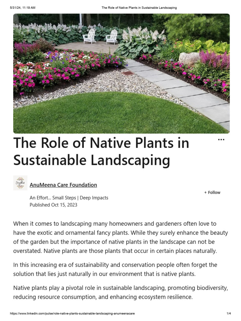 The Role of Native Plants in Sustainable Landscaping | PDF ...