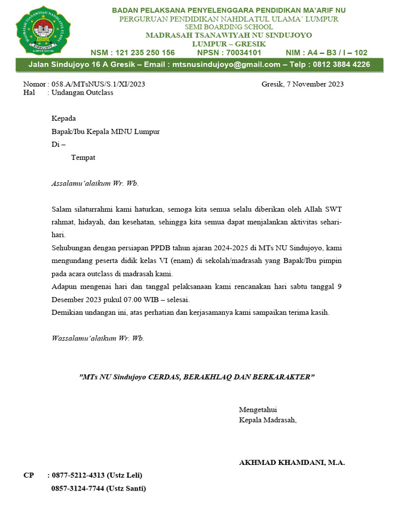 058 - Surat Permohonan PPDB | PDF