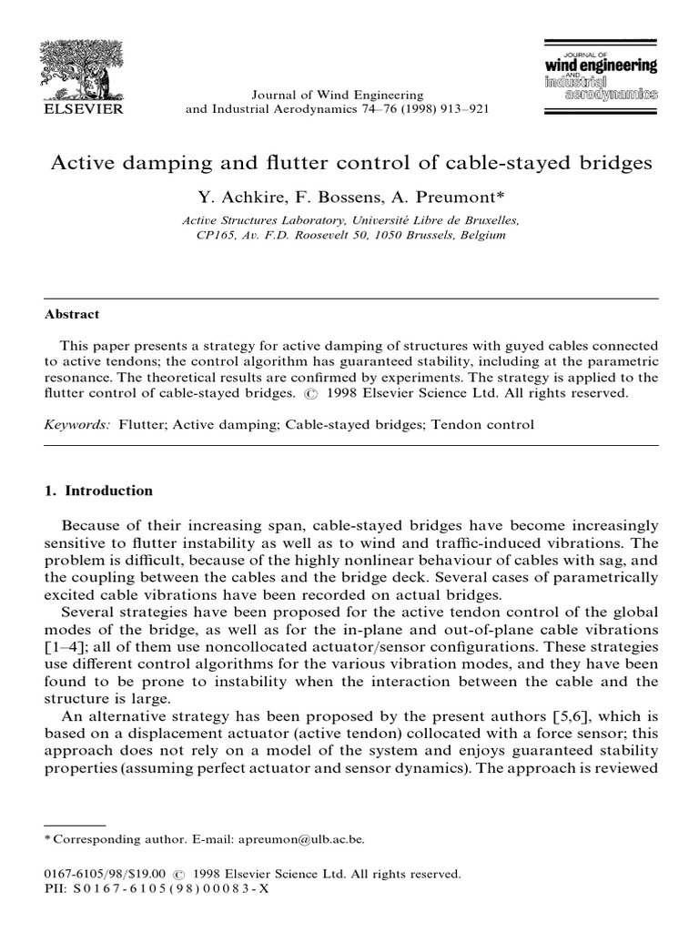 Active-damping-and-flutter-control-of-cable-stayed-bridges_1998_Journal ...