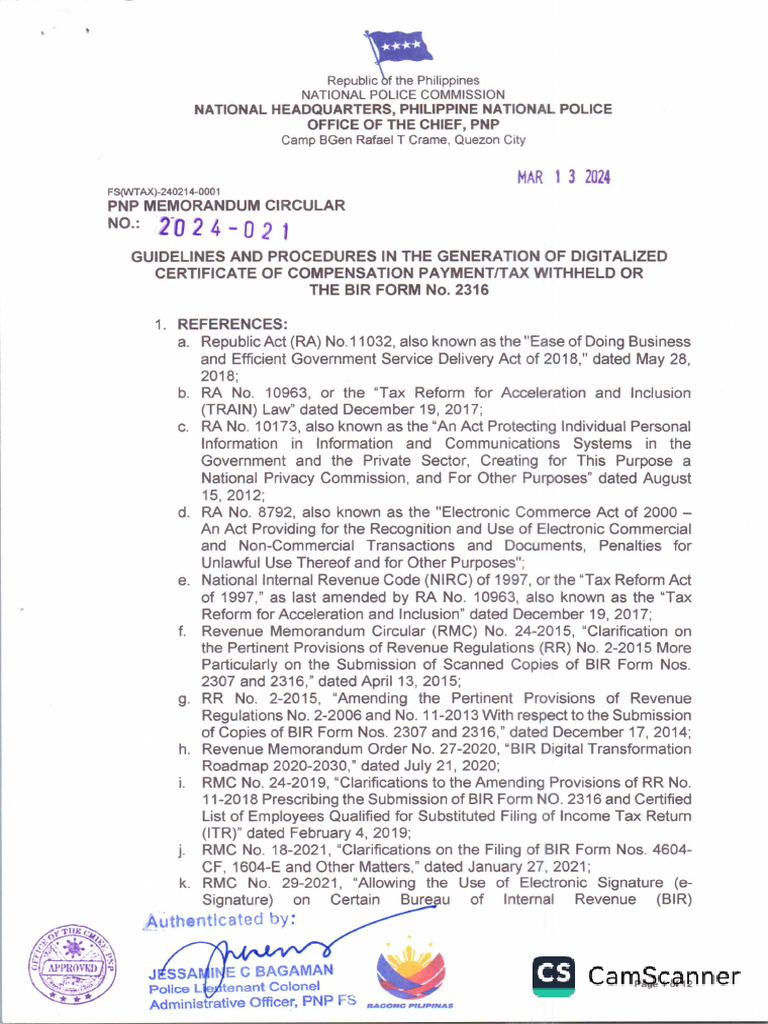 PNP MC 2024-021 Guidlines and Procedures in The Generation of ...