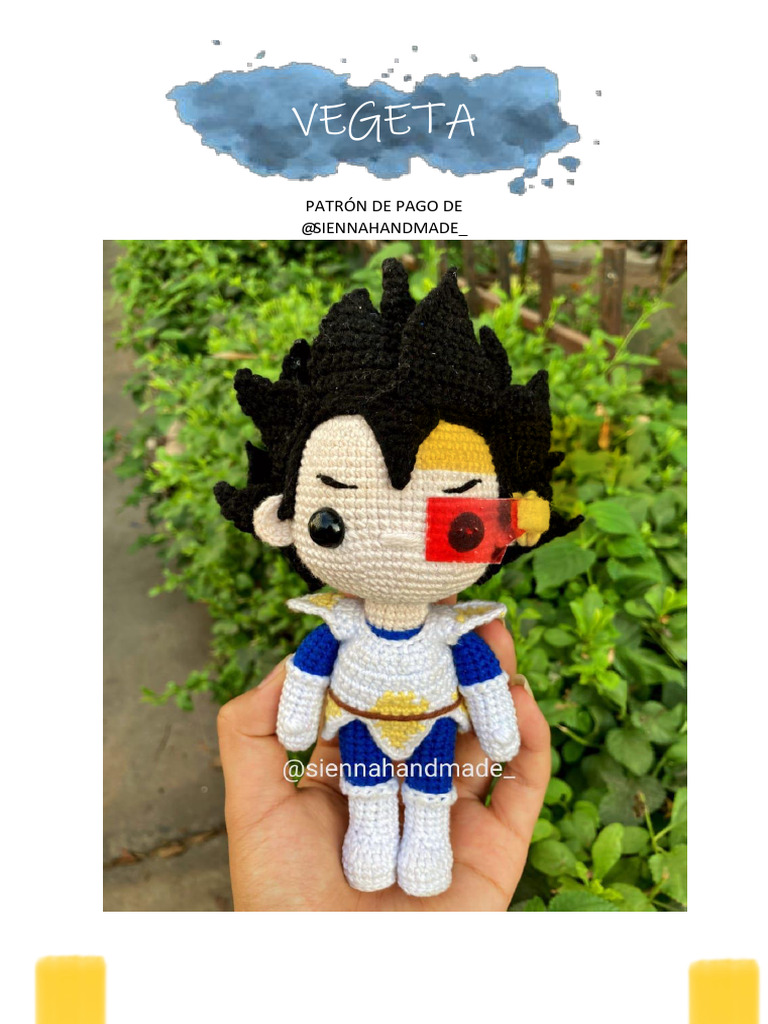 Vegeta Crochet Pattern | Descargar gratis PDF | Amigurumi | Artesanías
