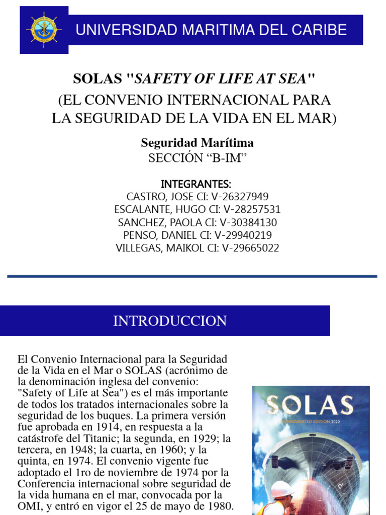Presentacion SOLAS | PDF