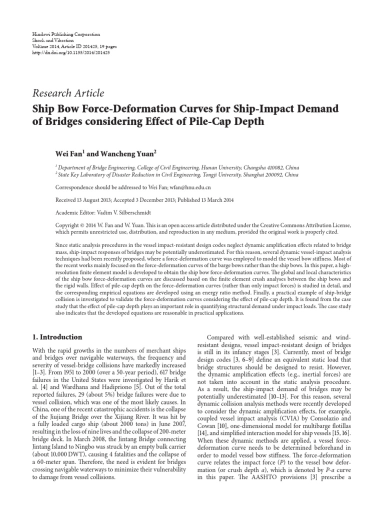 Ship_Bow_Force-Deformation_Curves_for_Ship-Impact_ | PDF | Ships ...