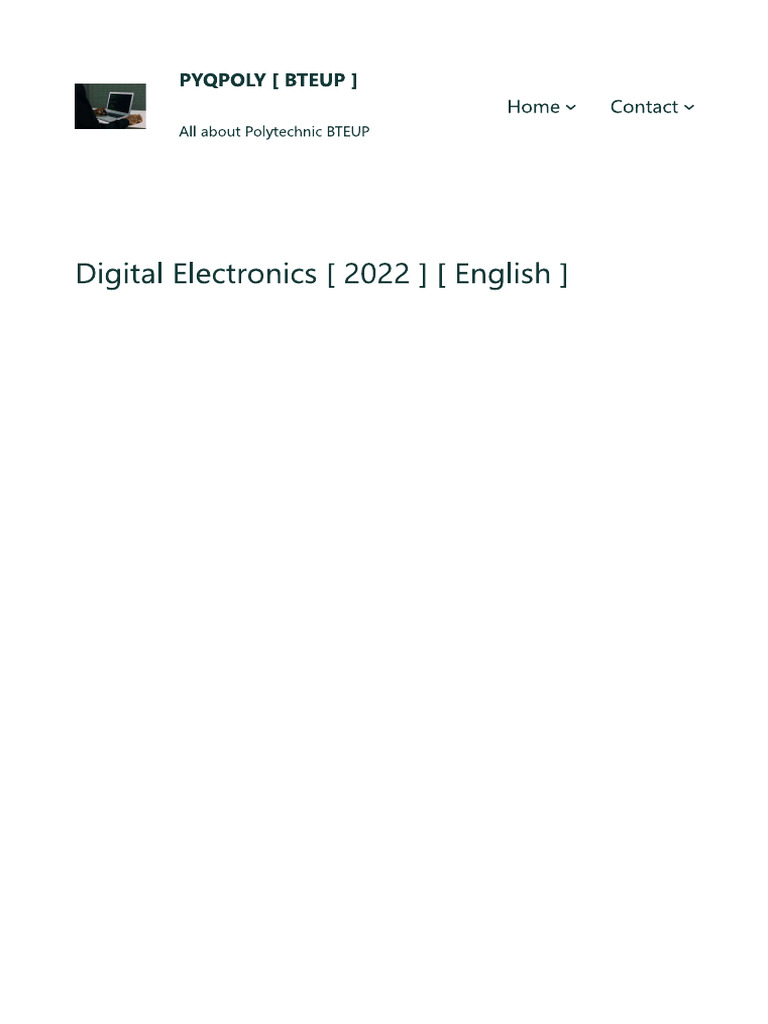 Digital Electronics 2022 Paper | PDF