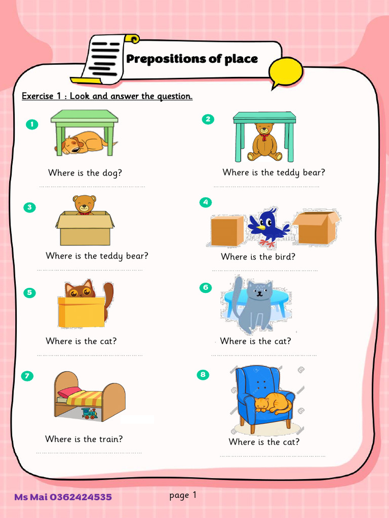 Prepositions of place (2) | PDF