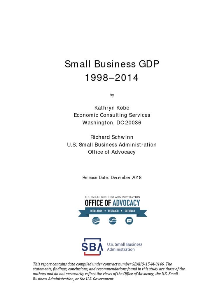 Small Business GDP 1998 2014 | PDF | Economic Growth | Recession