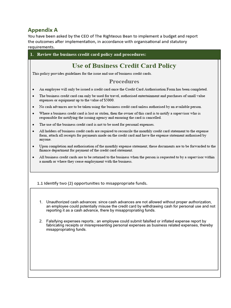 Appendix A Stage 2 Project | PDF | Credit Card | Procurement