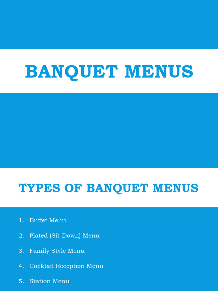 Banquet Menus | PDF | Menu | Hors D'oeuvre