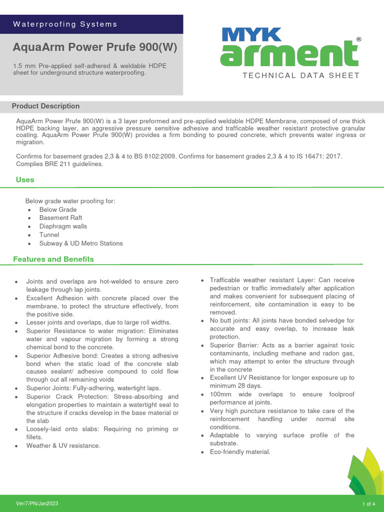 AquaArm Power Prufe 900 (W) | PDF | Concrete | Welding