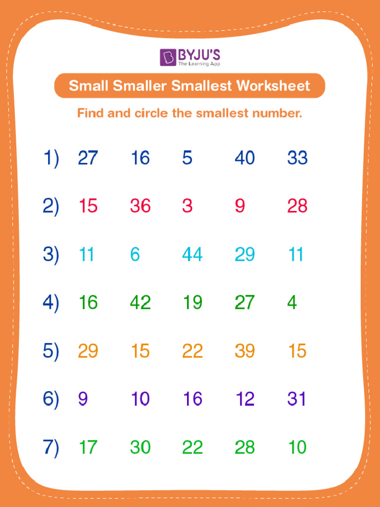 Small Smaller Smallest Worksheet 03 | PDF