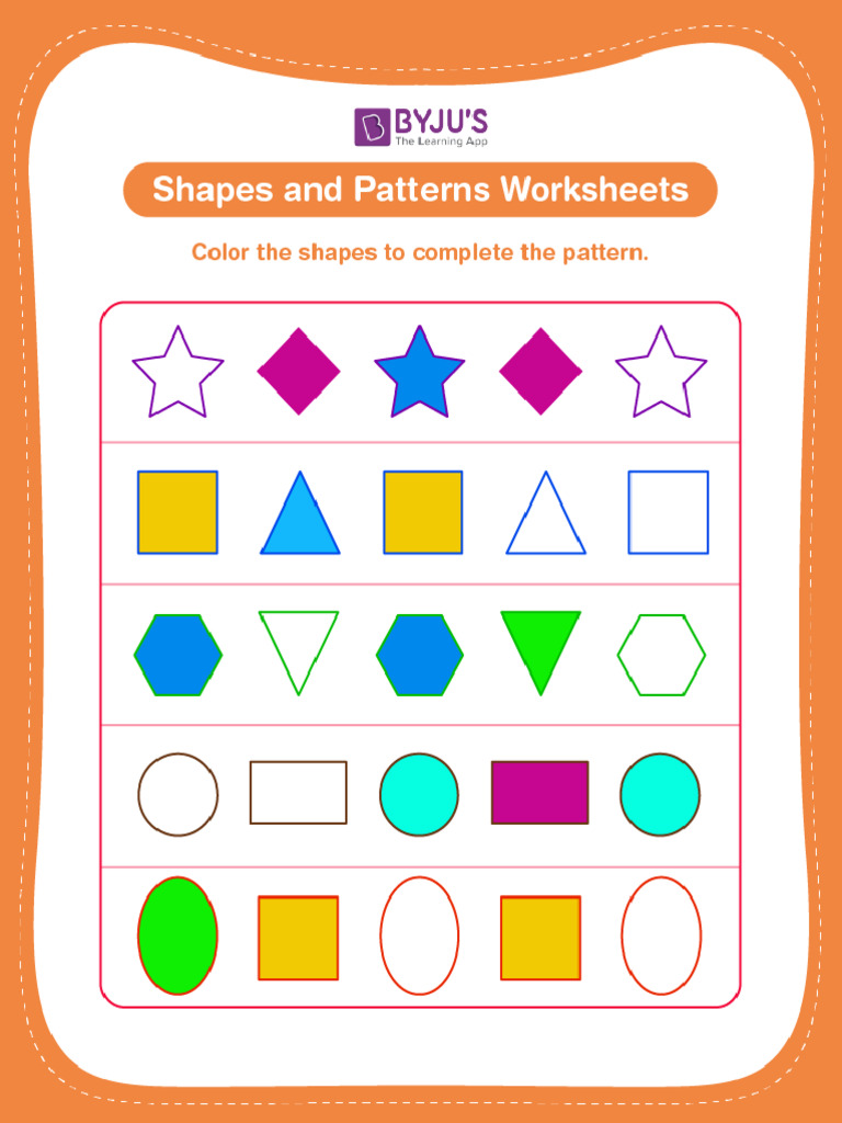 Shapes and Patterns Worksheets 02 | PDF