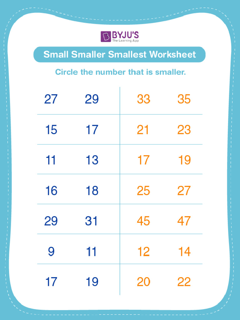 Small Smaller Smallest Worksheet 02 | PDF