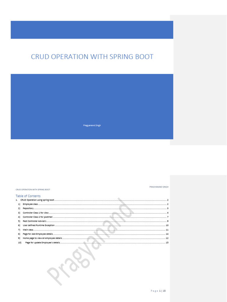 CRUD Operation Using Spring Boot | PDF | Software Engineering | Software
