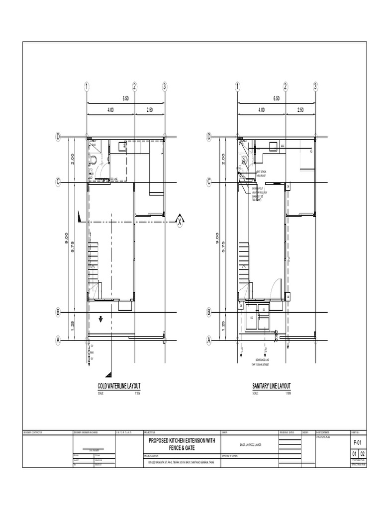 Cold Water Line Layout Plan | PDF