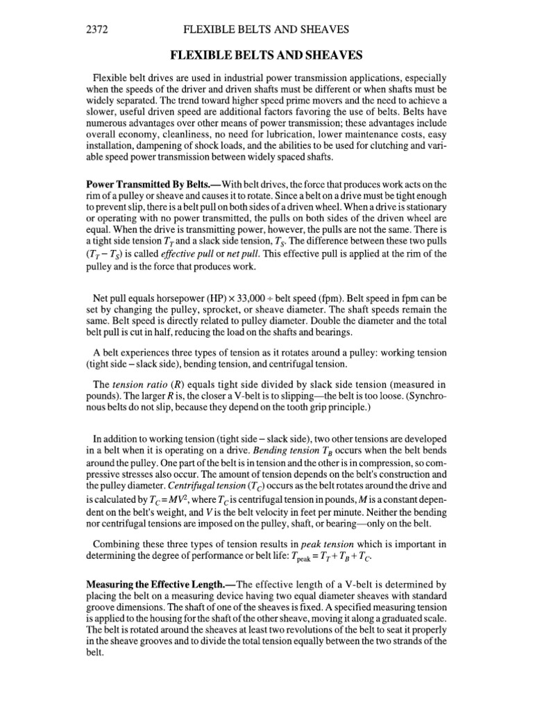Pages 2374-2420 Flexible Belts and Sheaves | PDF
