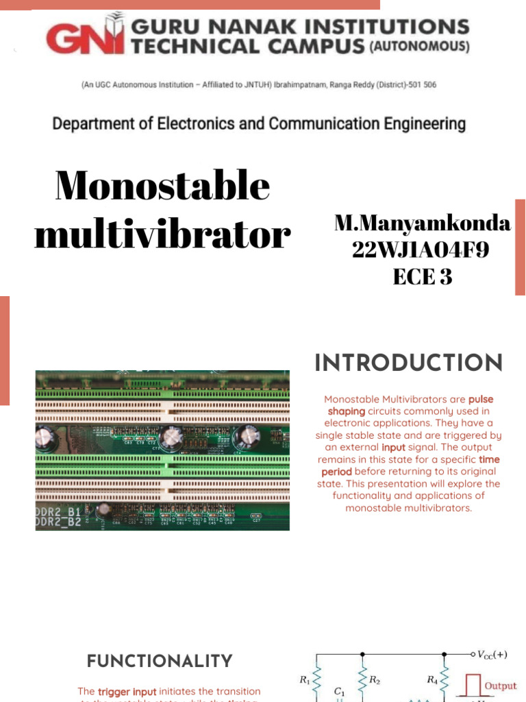Slidesgo Exploring The Functionality of Monostable Multivibrators ...