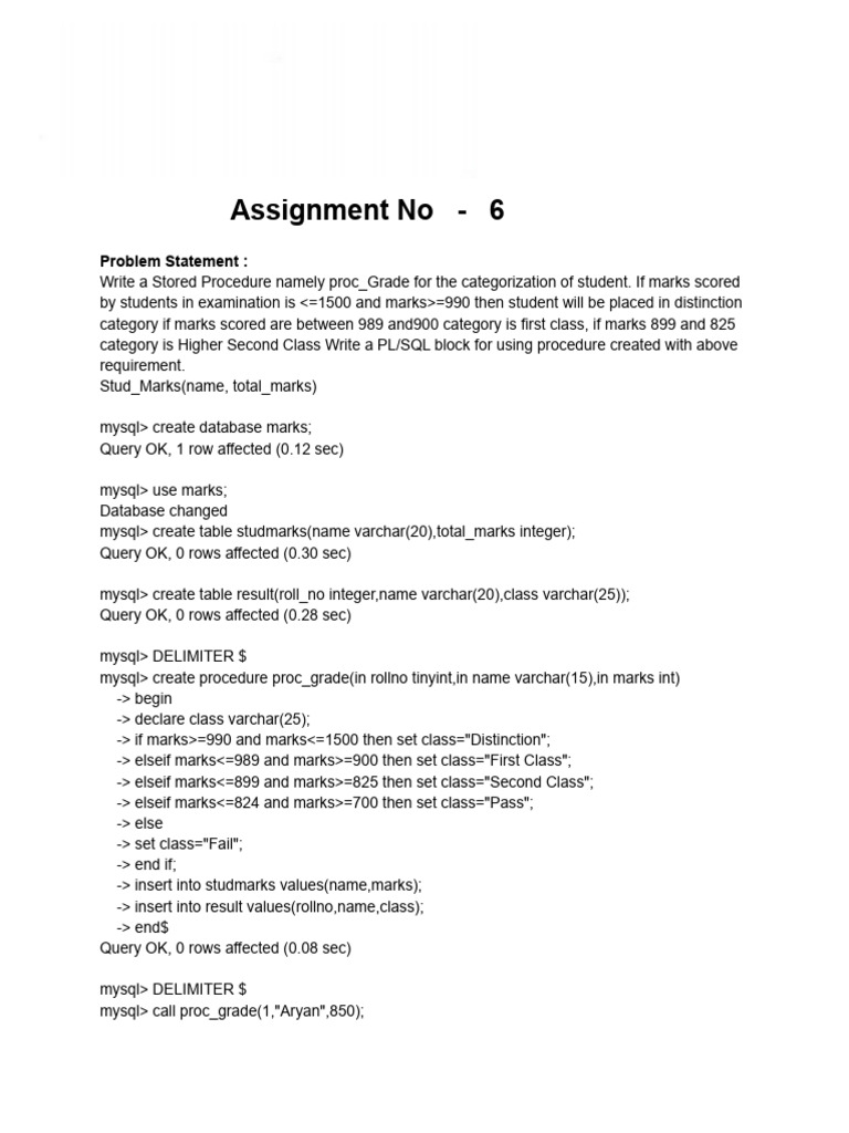DBMS Assignment6 Code | PDF | Databases | Data