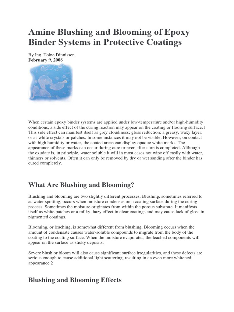 Amine Bloom and Blush | PDF | Epoxy | Humidity