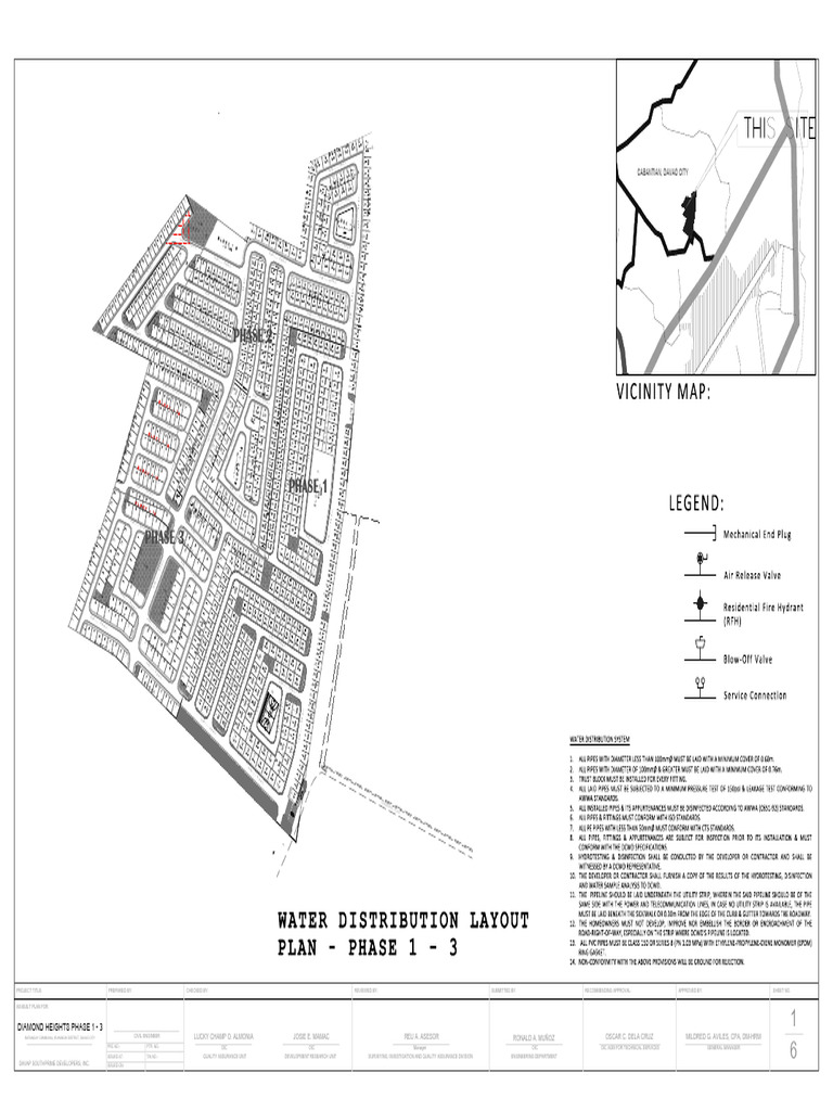 Water Distribution Layout Plan - Phase 1 - 3: Vicinity Map | PDF