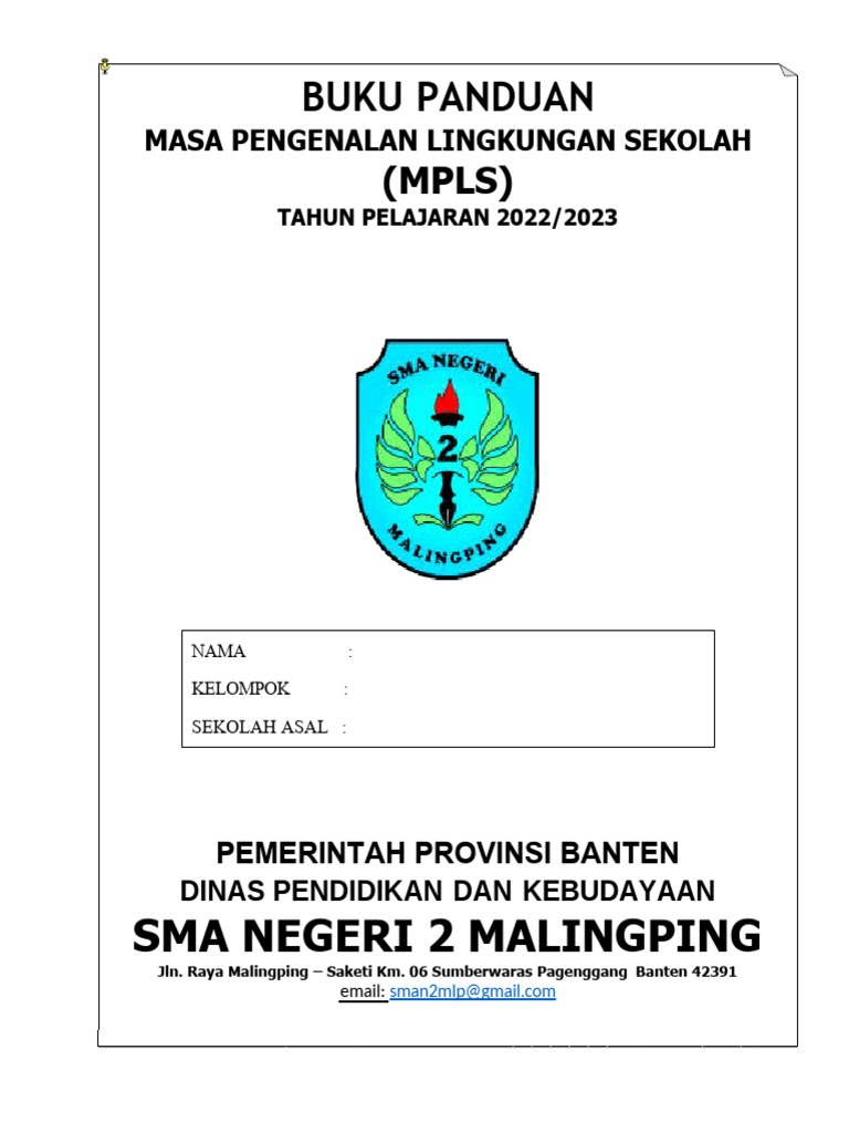 Buku Panduan MPLS Sma 2 MLP Fix | PDF | Kesehatan Holistik