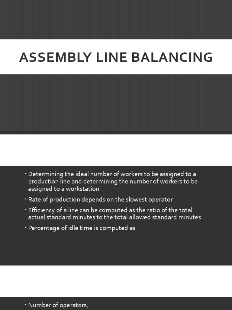 Lecture 3 - Line Balancing | PDF