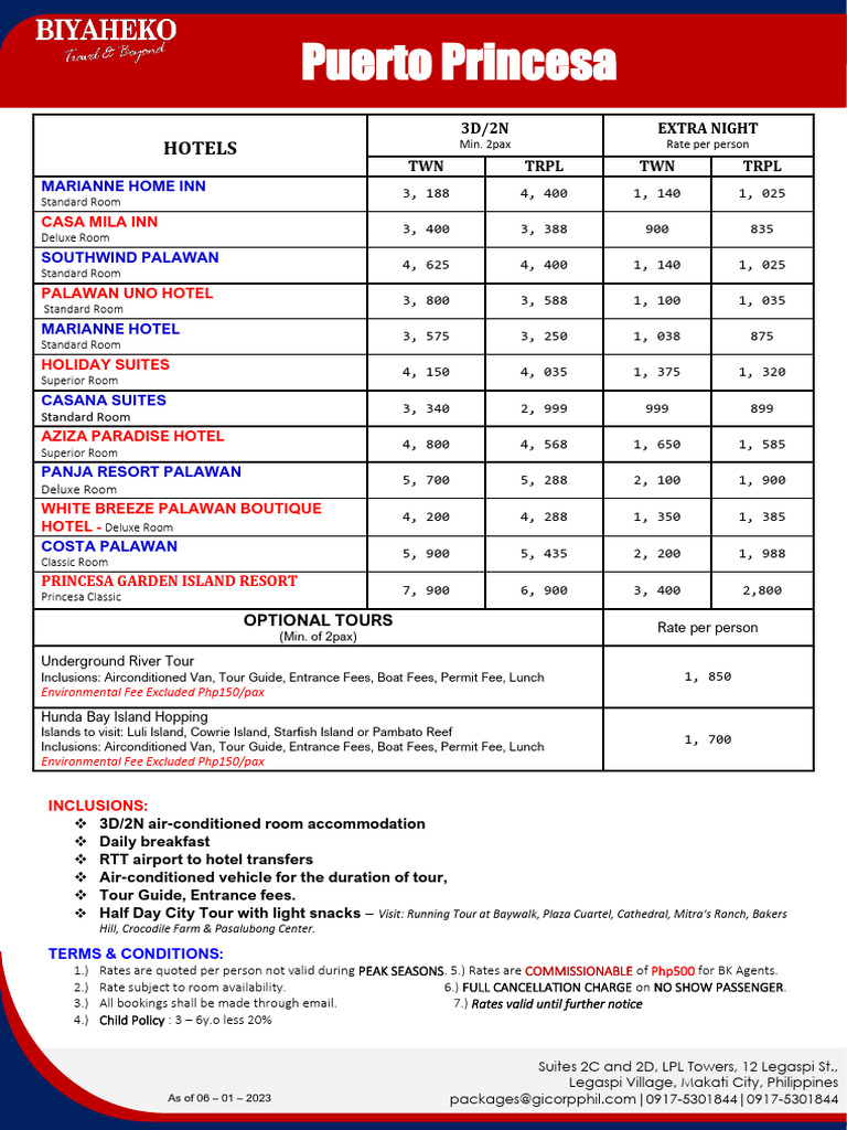 Puerto Princesa Package | PDF