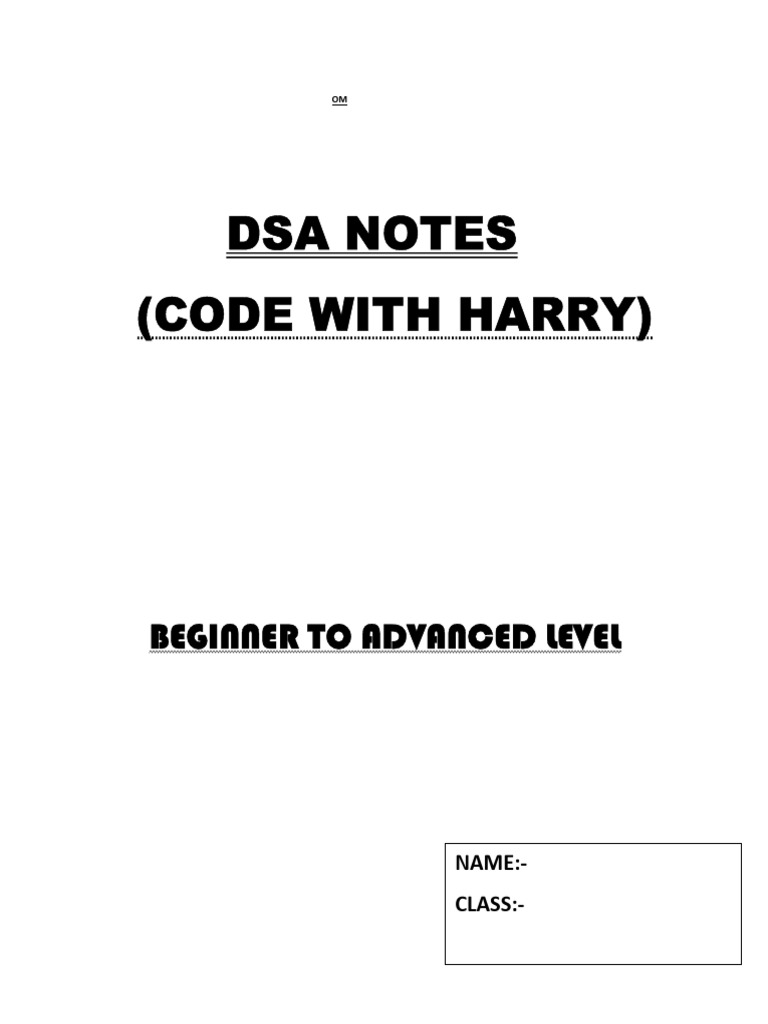 Whole Dsa Notes Made by Me | PDF | Pointer (Computer Programming ... Whole Dsa Notes Made by Me | PDF | Pointer (Computer Programming ...