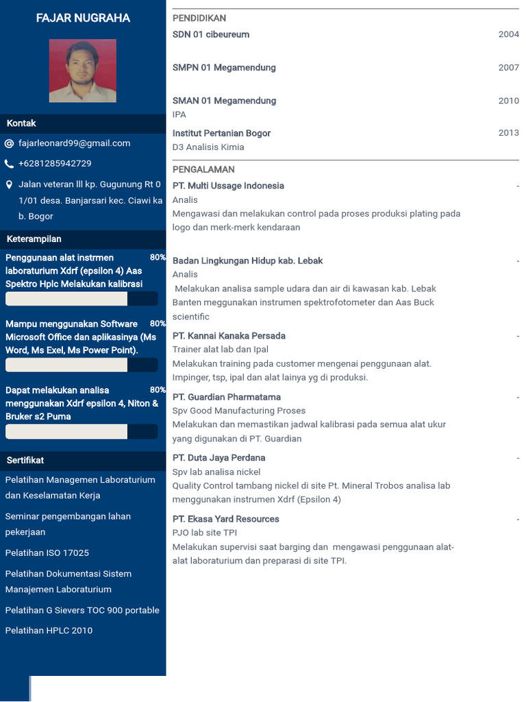CV - Fajar Nugraha | PDF | Teknologi & Rekayasa