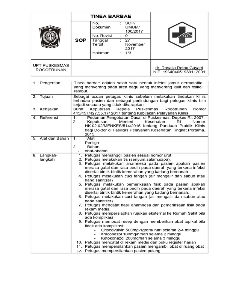Sop Tinea Barbae | PDF