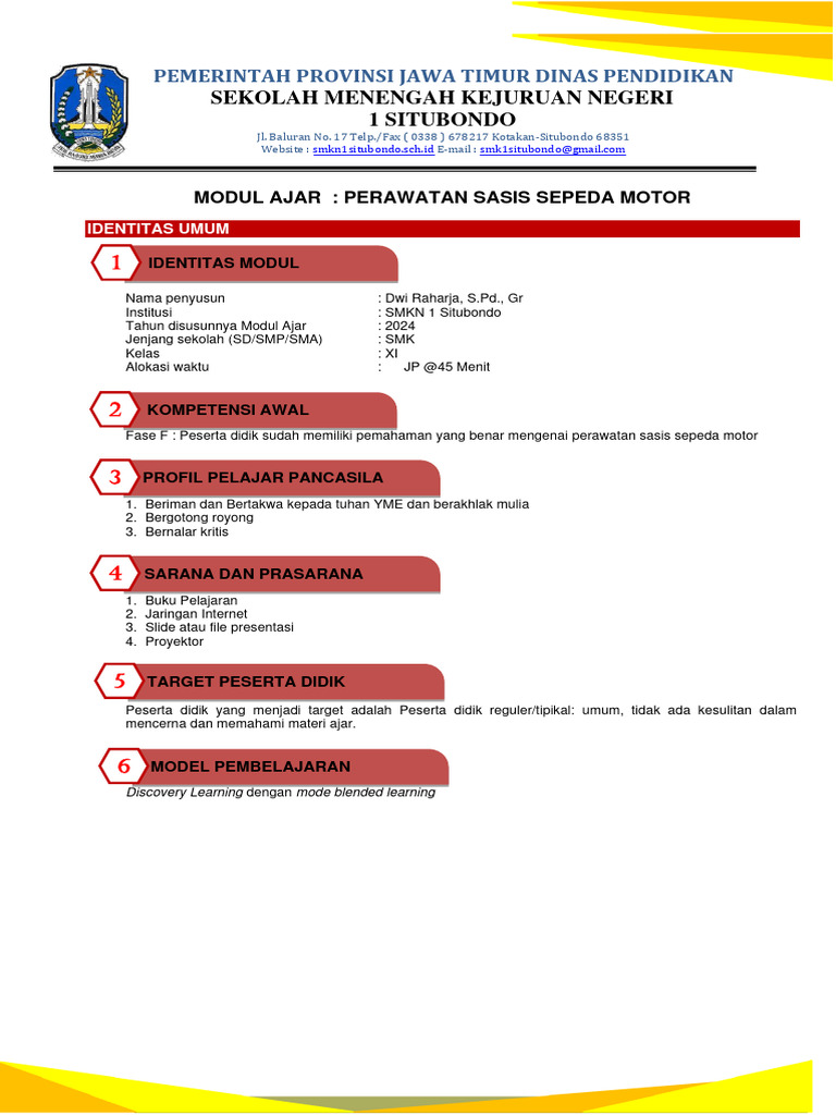 Modul Perawatan Sasis Motor | PDF