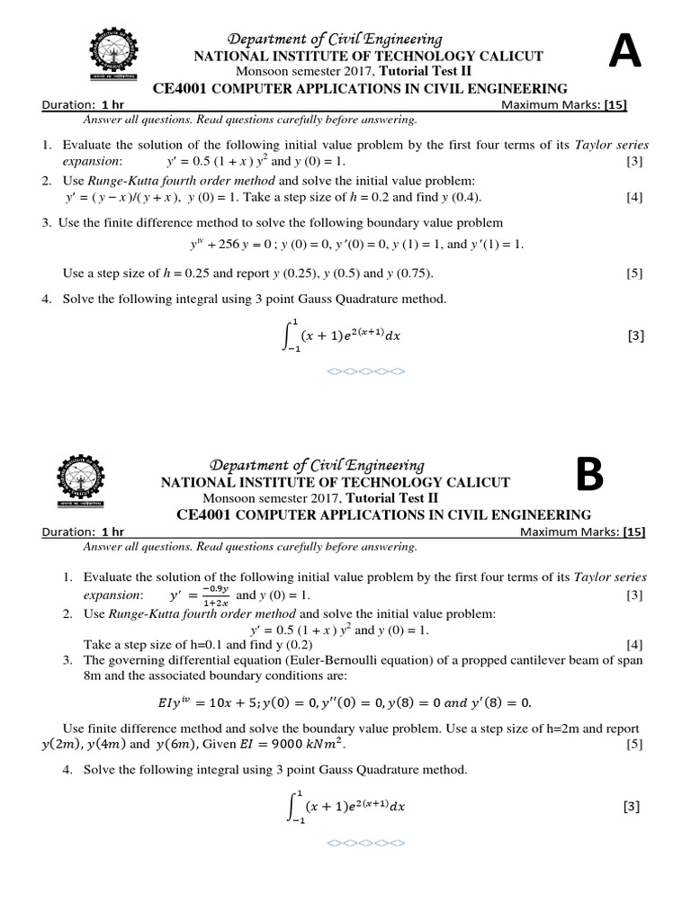 Tutorial 3-Monsoon 2017 CACE | PDF | Differential Calculus | Mathematical Objects