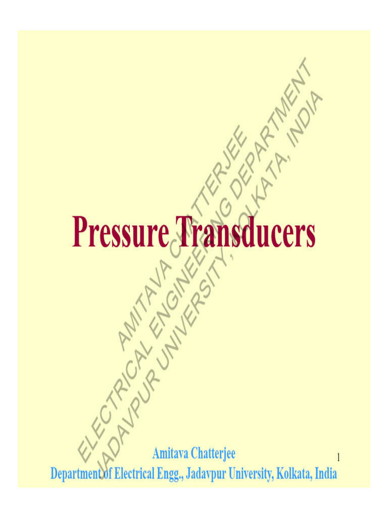 Ch5_Pressure Transducers | PDF | Pressure Measurement | Metrology Ch5_Pressure Transducers | PDF | Pressure Measurement | Metrology