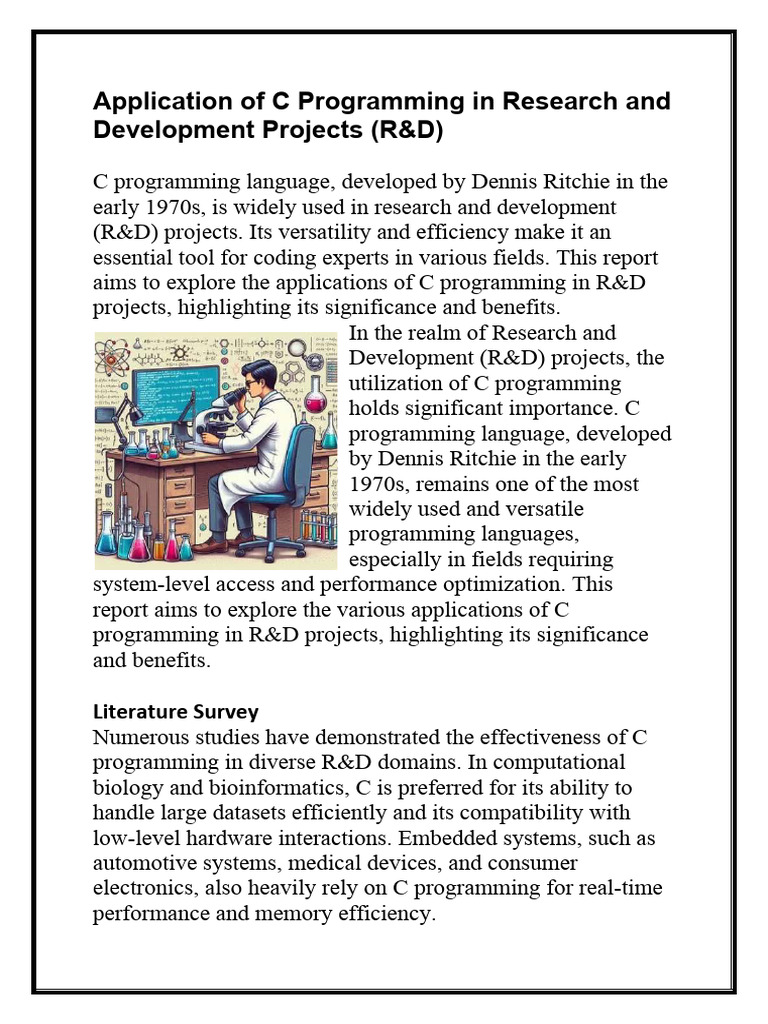 Application of C Programming in Research and Development Projects | PDF | Computer Programming ...