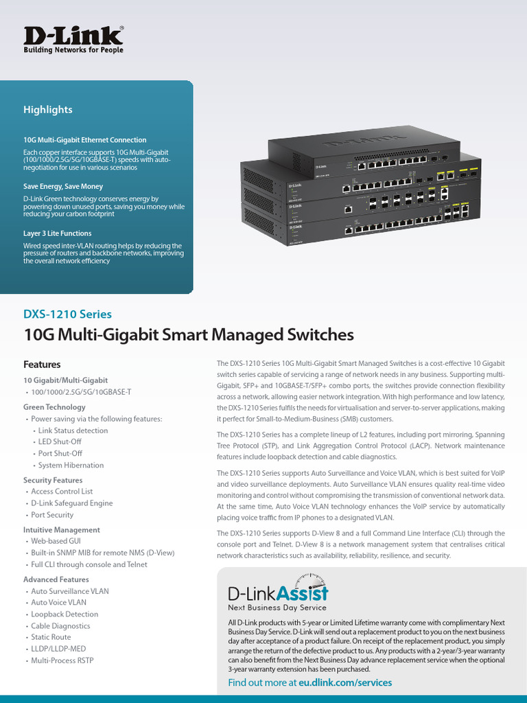 DXS 1210 Series B1 Datasheet EN EU | PDF | I Pv6 | Computer Network