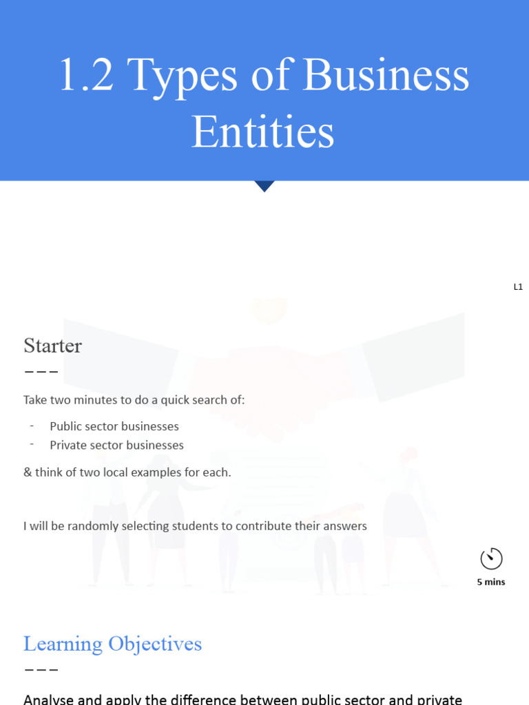 1.2 Types of Business Entities (IB BM) | PDF