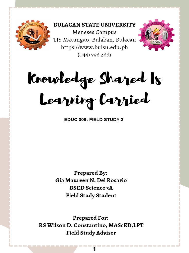 Del Rosario, Gia Maureen N. - FS2 - PORTFOLIO | PDF | Teachers | Learning