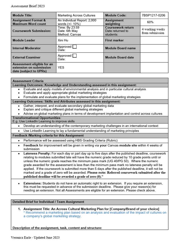 Individual Report HBS Assessment Brief Template (1) (1) | Download Free ...