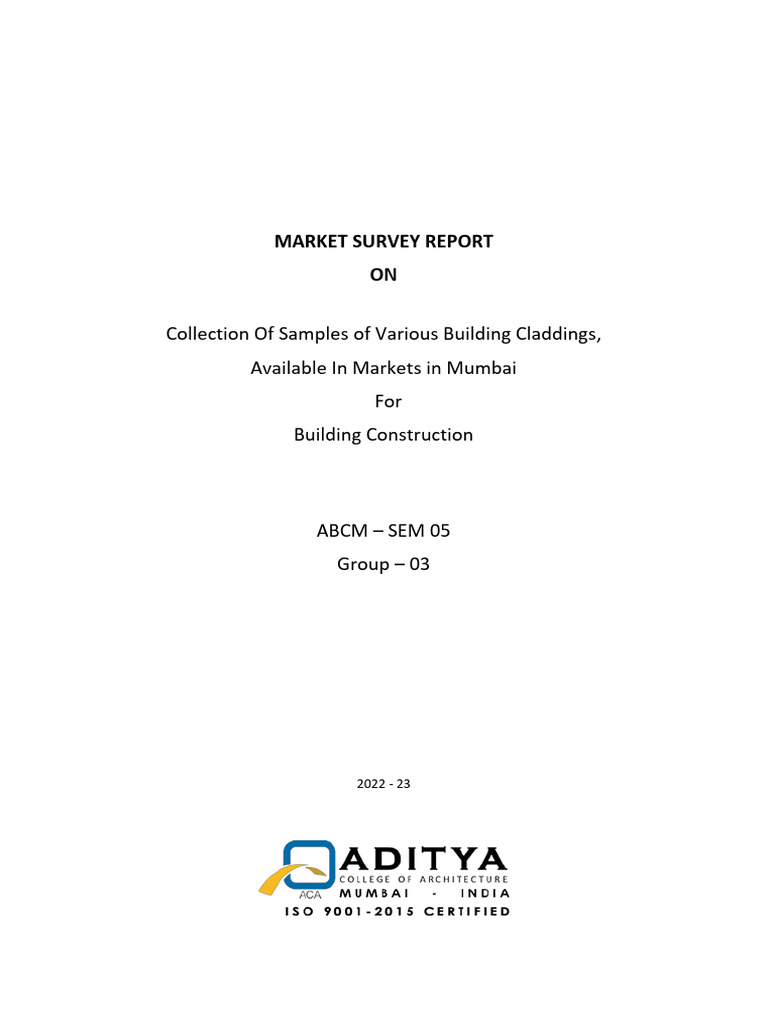 SEM 05 - Market Survey Report - CLADDING | PDF | Wall | Building Engineering