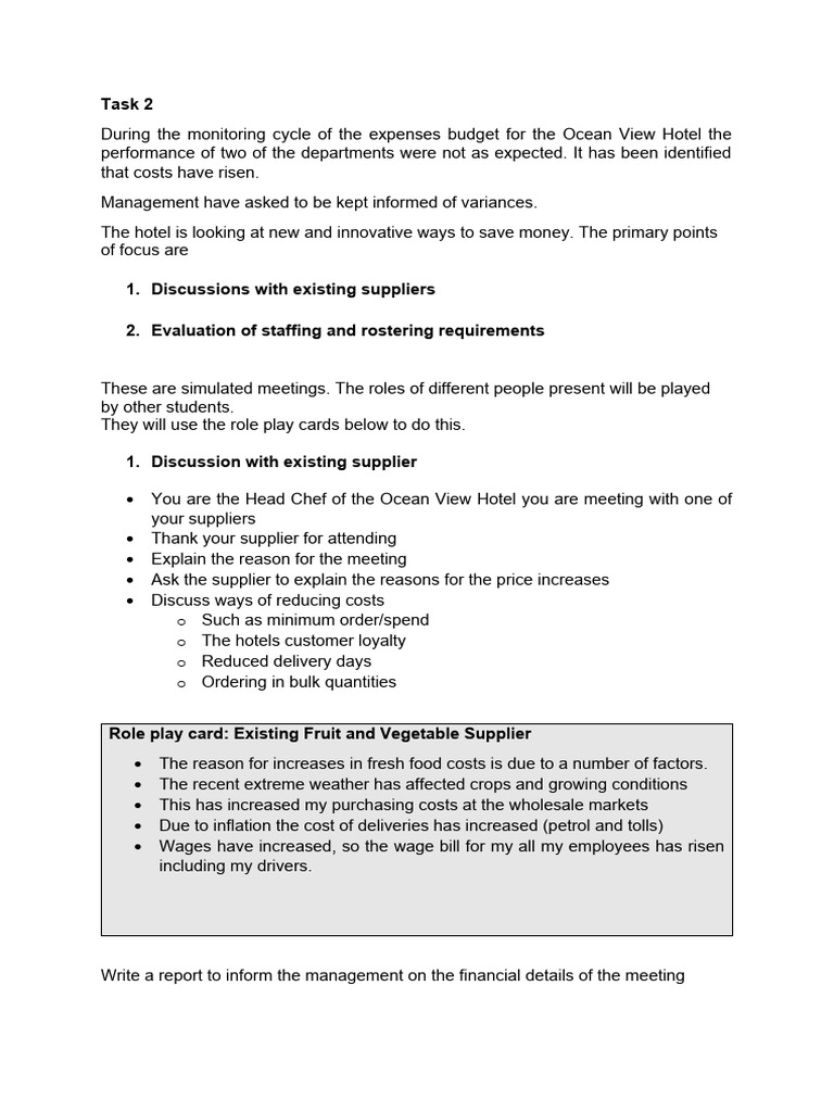 Sitxfin003 Assessment 2 - Task 2 | PDF | Supply Chain | Business Economics