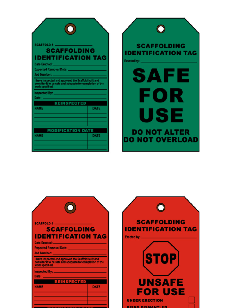 Scaffolding Safety Tags | PDF