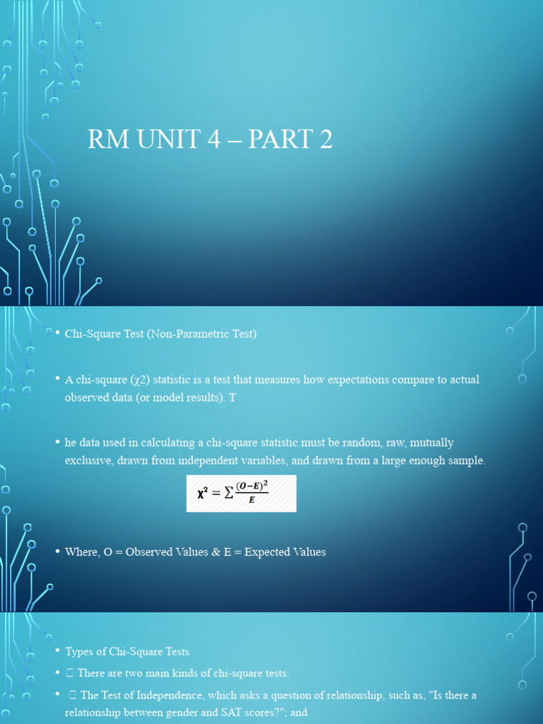 RM Unit 4 - Part 2 | PDF | Chi Squared Test | Statistical Hypothesis ...