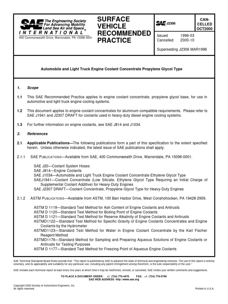 SAE J2306-2000 | PDF | Materials | Chemical Substances