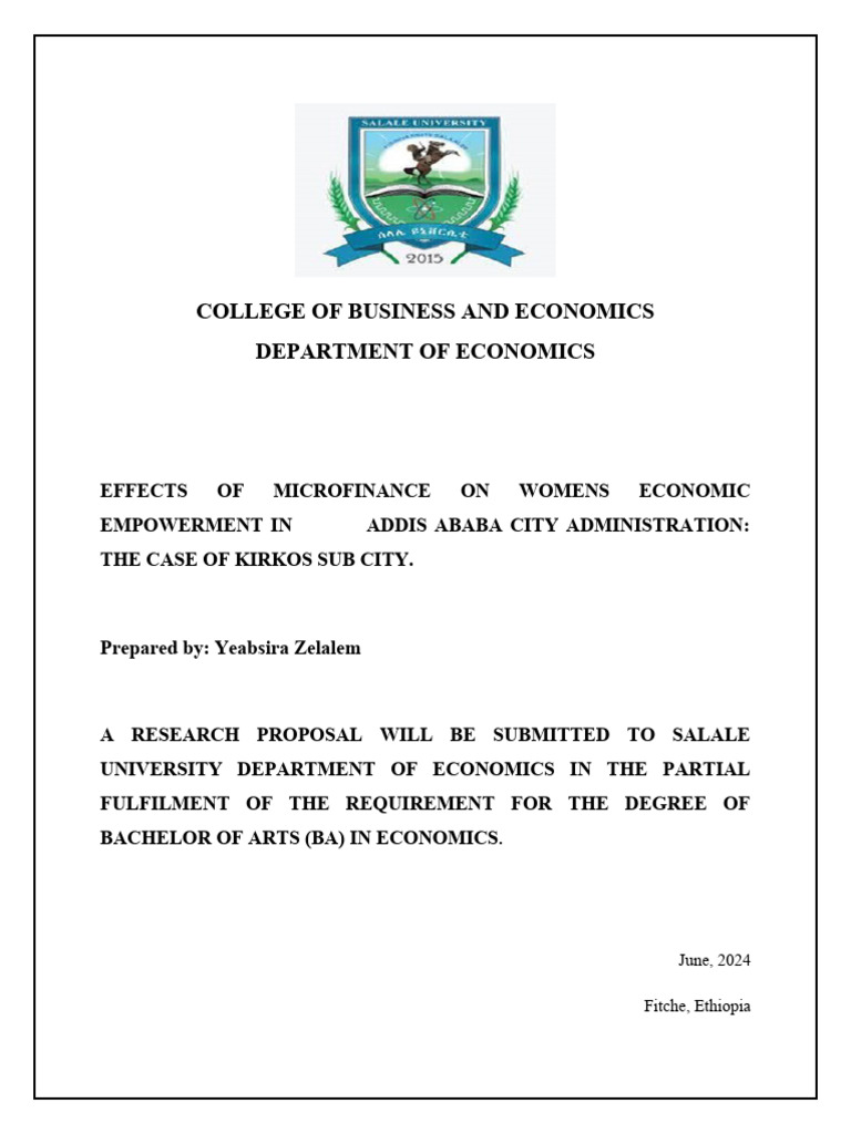 Y Proposal 3 | PDF | Microfinance | Microcredit