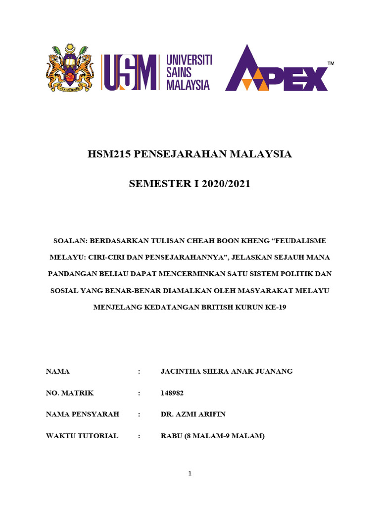 HSM215 Pensejarahan Malaysia | PDF